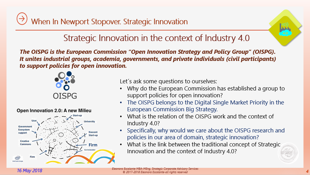 When in Newport (IV). Strategic Innovation in the context of Industry 4 ...