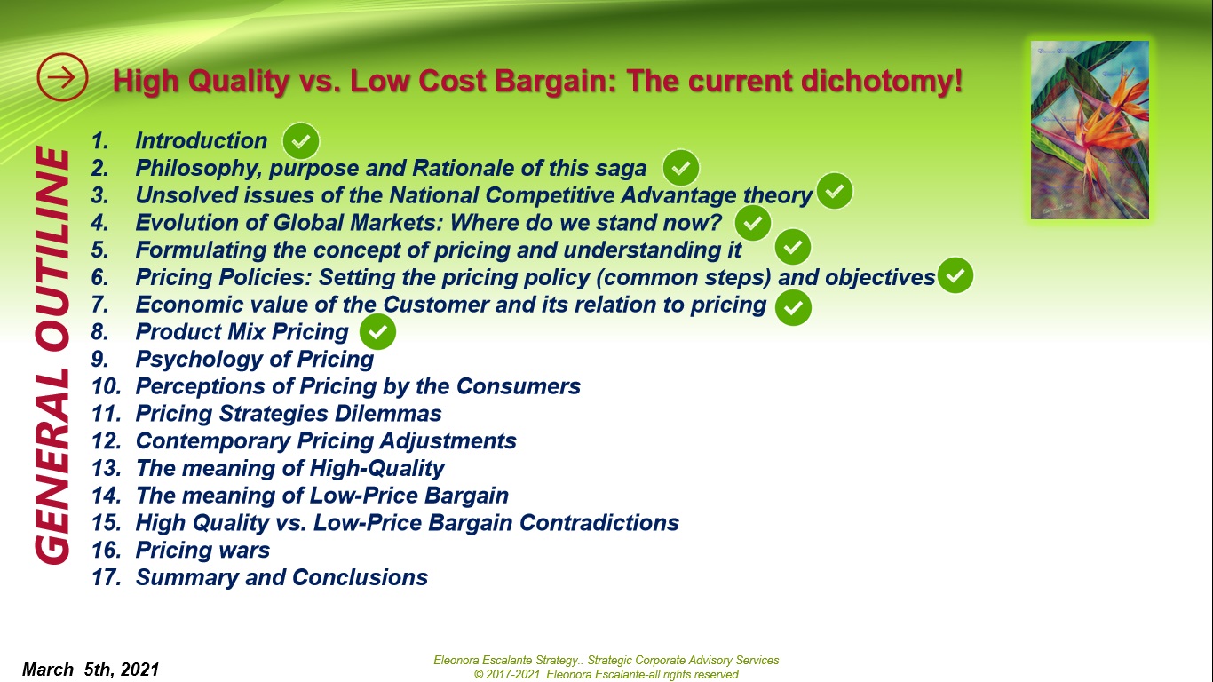 High Quality vs Low-Cost Bargain: The Current Dichotomy! (XVI). Product ...